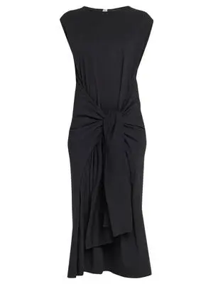 TOTEME Tie-waist Cotton Jersey Dress - Black