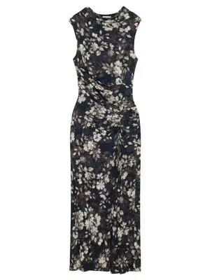 Simkhai Acacia Draped Jersey Midi Dress - Black Multi
