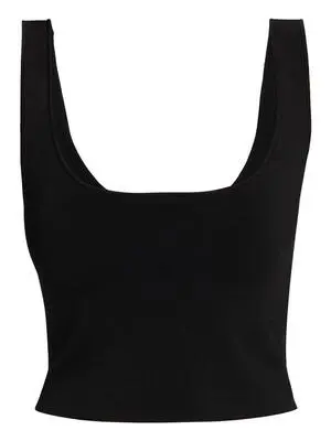 A.L.C. Farrah Cropped Tank Top - Black