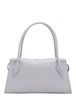 CHRISTIAN LOUBOUTIN Venus Medium Calf Leather Shoulder Bag - Jumbo Grey
