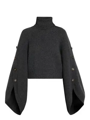Zimmermann Valiant Buttoned Turtleneck Sweater - Graphite
