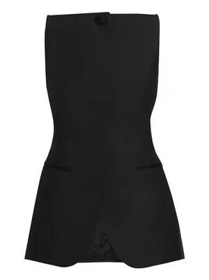 BRIONI High-neck Satin Wool Single-breasted Vest