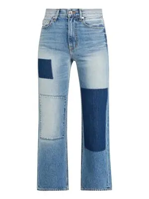 VERONICA BEARD Dylan Patchwork High-rise Ankle Jeans
