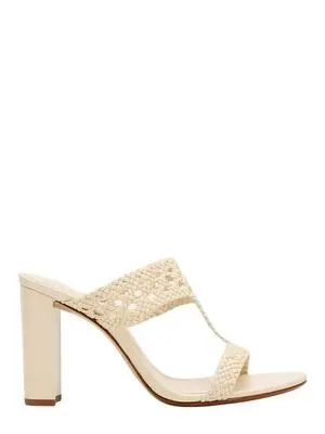 ALEXANDRE BIRMAN 90mm Braided Leather Block-heel Sandals - Eggshell