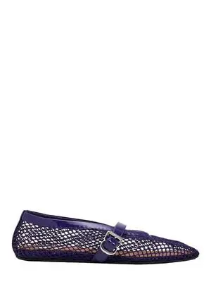 Alaïa Mesh Mary Jane Ballerina Flats - Iris
