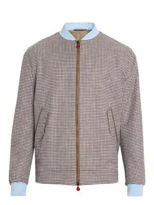KITON Houndstooth Check Wool And Silk Blouson