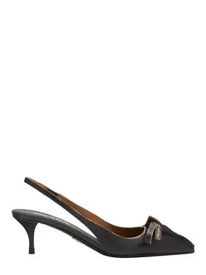 Prada 55mm Brushed Leather Slingback Pumps - Cuoio