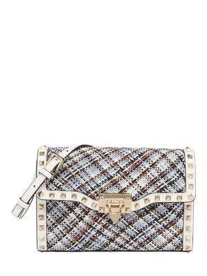 Valentino Garavani Small Woven Leather-trim Rockstud Crossbody Bag - Multi