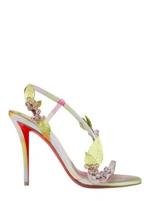 CHRISTIAN LOUBOUTIN 100mm Rosa Fruit Embellished Satin Sandals - Multi