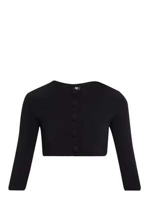 Lisa Marie Fernandez Crepe Cropped Cardigan Black