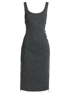 Alexander McQueen Sleeveless Laced Sheath Dress - Grey