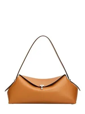 TOTEME Grained Leather T-lock Shoulder Bag - Tan