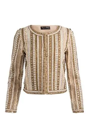 Alice + Olivia Kidman Embellished Jacket - Oat/multi