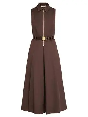 L'Agence Kolton Sleeveless Belted Midi Dress - Dark Java