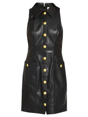 L'Agence Apolline Sleeveless Faux-leather Mini Dress - Black