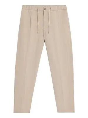 Giorgio Armani Linen Drawstring Pants - Brown