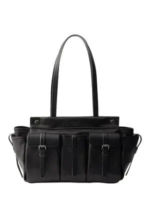 Prada Route Large Leather Tote Bag Nero