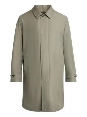 Brioni Silk Button-front Car Coat - Cloud