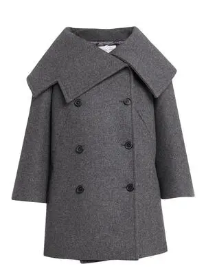 Michael Kors Portrait Wool Double-breasted Peacoat - Graphite Multi