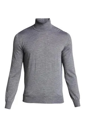 Bergdorf Goodman Cashmere Turtleneck Sweater - Medium Grey