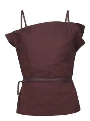 OSSOU Sienna Cotton Twill Ribbon Tie Top