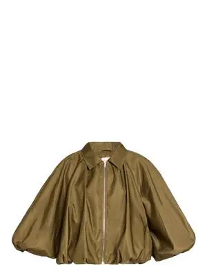 Cinq À Sept Paulina Balloon Bubble-hem Jacket - Dark Olive