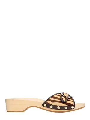 LOEFFLER RANDALL Paulie Tiger-printed Calf Hair Clogs