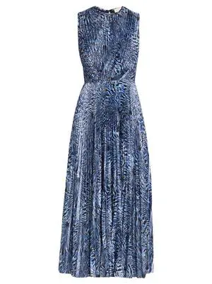 Ulla Johnson Malin Pleated Satin Midi Dress - Lapis