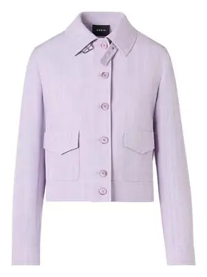 Akris Melange Twill Peer Short Jacket - Malva