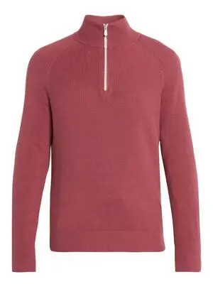 Brunello Cucinelli Cotton English Rib Half-zip Sweater - Cora