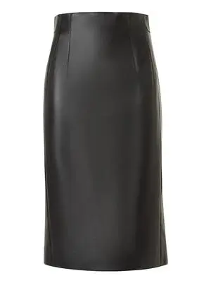 Akris Lamb Nappa Leather Pencil Skirt - Black
