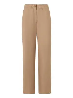 Akris Cotton Gabardine Straight Leg Fritz Pants - Camel
