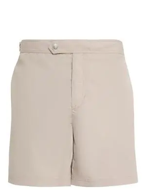 Brunello Cucinelli Tabbed-waistband Nylon Swim Shorts With Piping - Cold