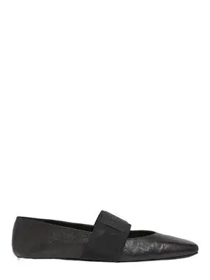 Givenchy Sliced Square Textured Leather Square-toe Ballerina Flats - Black