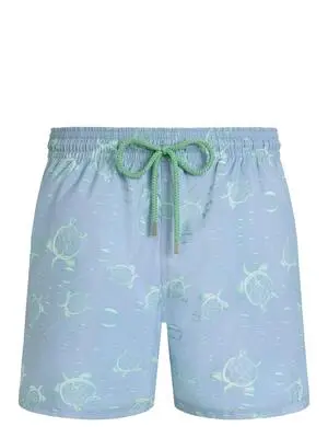 Vilebrequin Bubbles And Turtles Packable Swim Trunks Cloudy