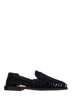 Brunello Cucinelli Woven Suede Sandals - Navy