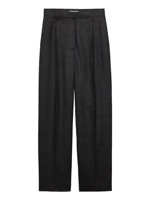 Prada Pleated Wool Drawstring Trousers - Anthrancite