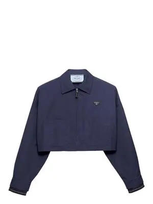 PRADA Patch-pocket Cotton Crop Zip Jacket