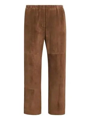 THE ROW Kenan Suede Straight-lag Ankle Pull-on Pants