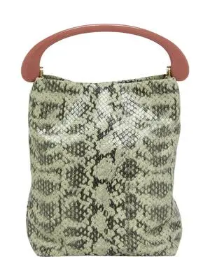 Dries Van Noten Snakeskin-embossed Top-handle Bag - Mint