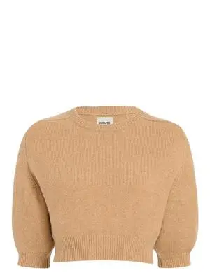 Khaite Lorelai Cropped Wool-cashmere Sweater - Camel