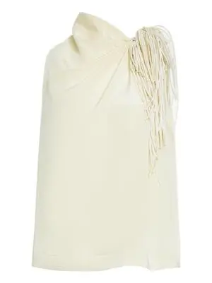 Altuzarra Alden Silk Fringe Top Macadamia