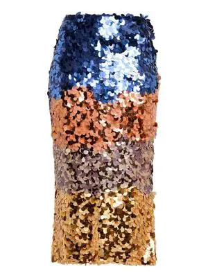 Ulla Johnson X Helen Frankenthaler Matilde Sequined Midi Skirt - Moontide