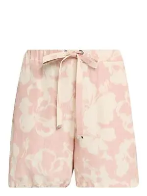 Moncler Floral-print Drawstring Shorts - Pastel Pink