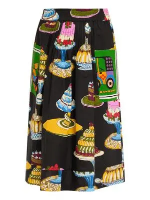 RIANNA + NINA Printed Pocket Pleated Midi Pull-on Skirt
