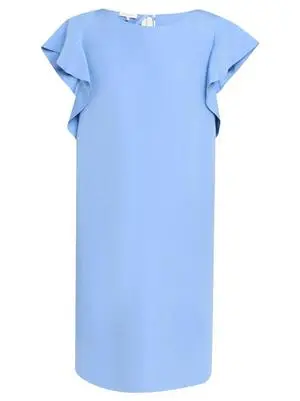 Lafayette 148 New York Flutter Silk-linen Mini Dress - Iris