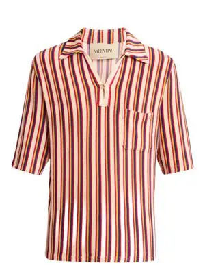 Valentino Garavani Striped Toweling Camp Shirt - Multi