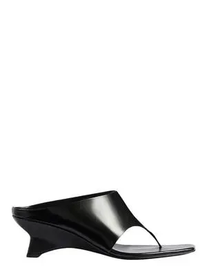 Khaite 55mm Marlow Leather Thong Mules Black