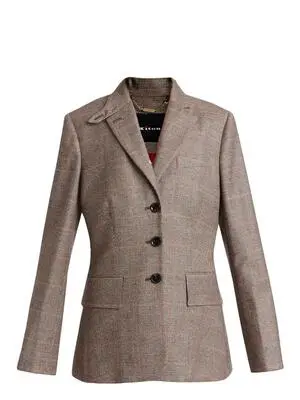 Kiton Wool-cashmere Check Single-breasted Jacket - Rust