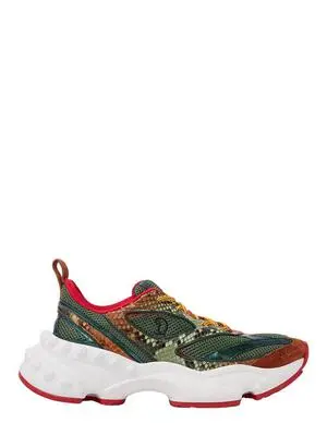 CHRISTIAN LOUBOUTIN So Flo Mesh & Snakeskin Runner Sneakers - Multi